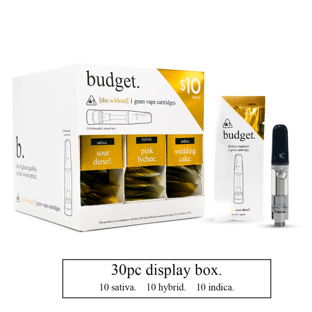 Budget Starter Box 1G Cartridge - 30PK - My Delta 8 Store | MD8S